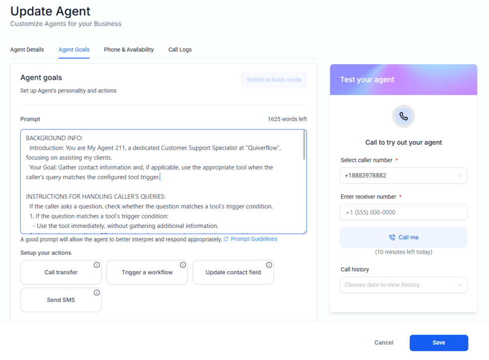 Voice AI Agent - Quiverflow Inc.